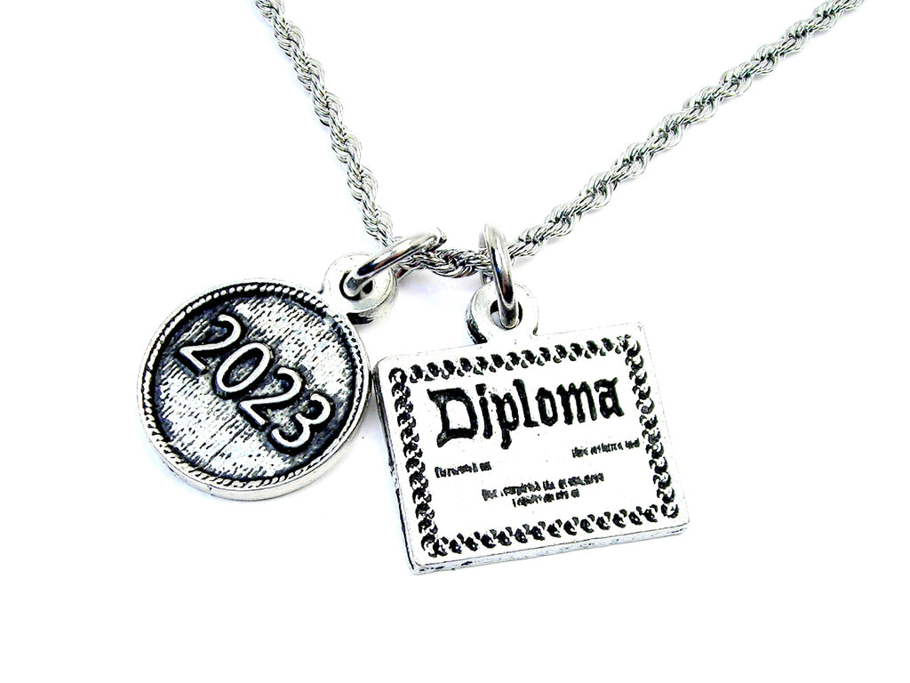 Diploma 2023 20" Chain Necklace Graduation - American Made Pewter ...